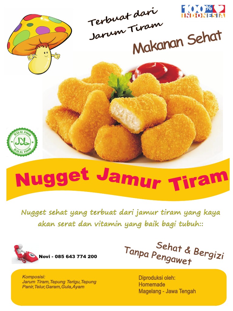 Contoh Brosur Nugget Jamur | PDF | Memasak, Makanan, & Anggur