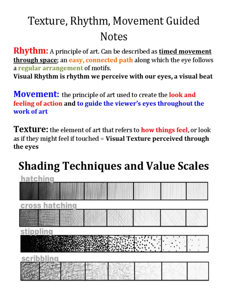 Texture Rhythm Movement Guided Notes | PDF