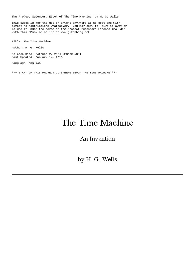 The Time Machine | PDF | Dimension | Space