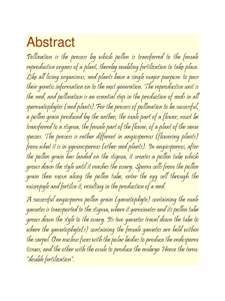 Biology Class 12 Project | PDF | Pollination | Fertilisation
