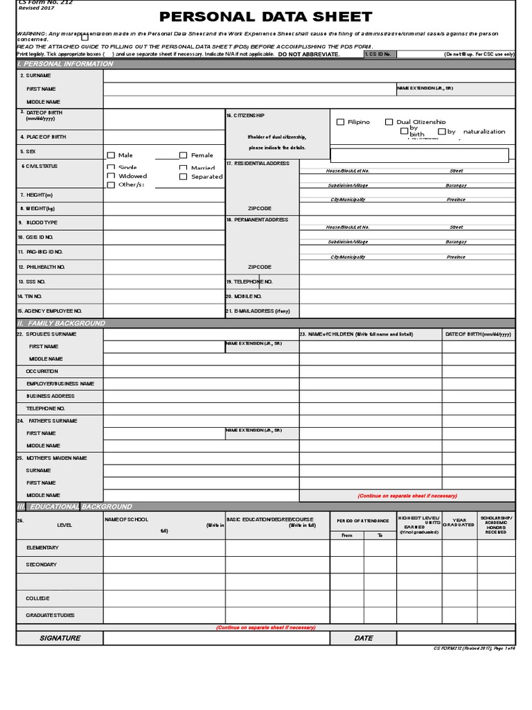 I. Personal Information: Filipino Dual Citizenship by Birth by ...
