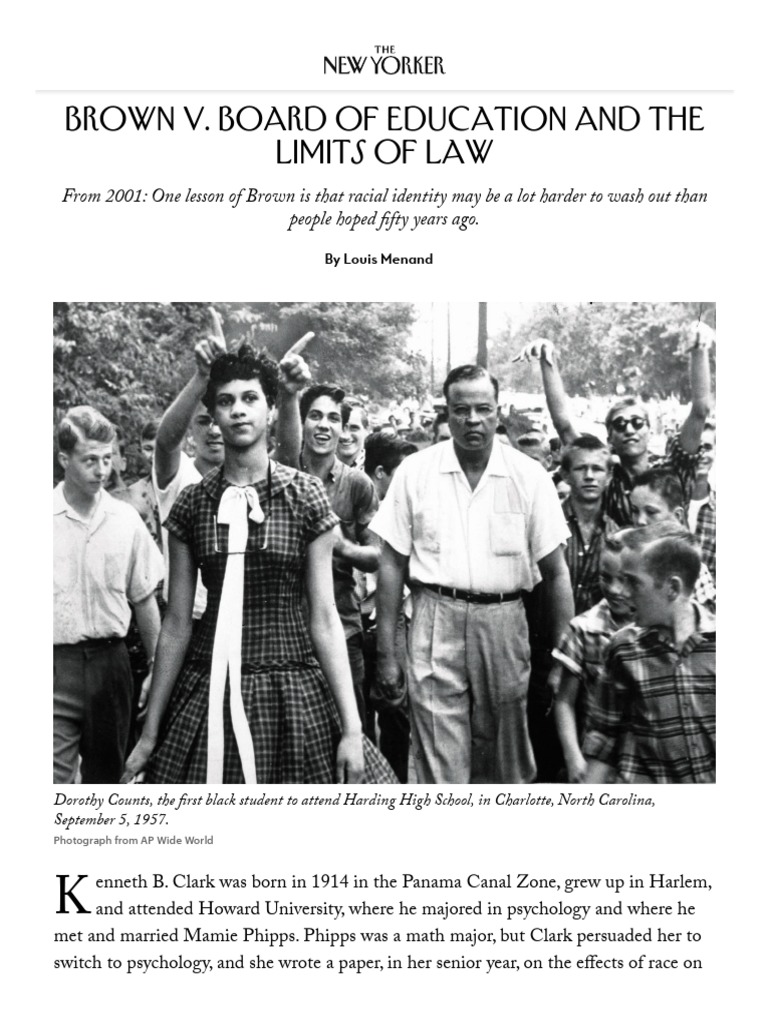 Brown v. Board of Education and The Limits of Law - The New Yorker ...