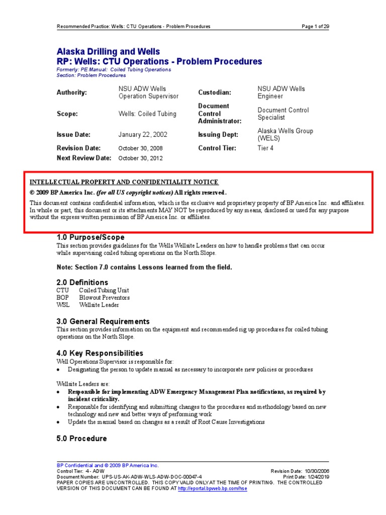 CT Problem Procedures | PDF | Leak | Pipe (Fluid Conveyance)