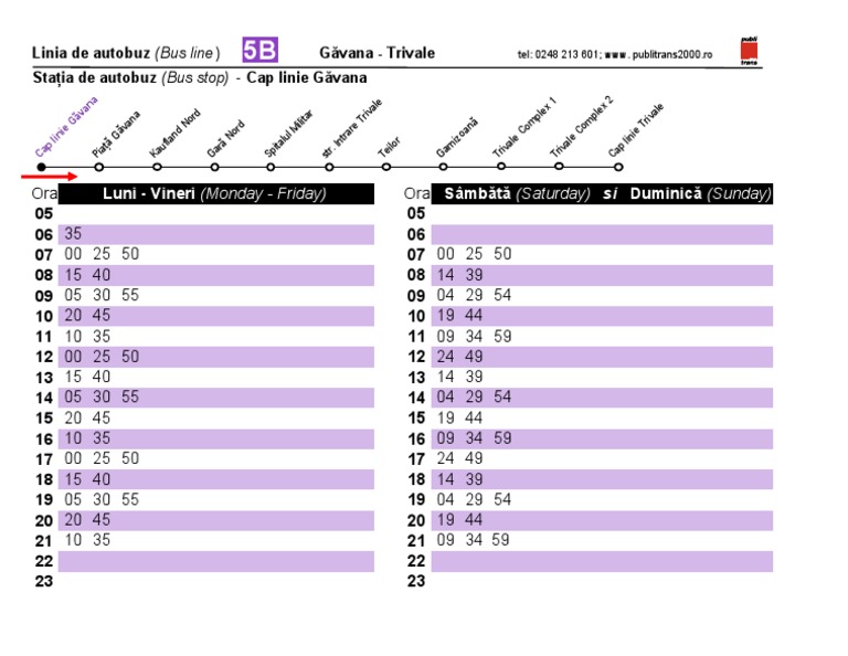 Luni - Vineri (Monday - Friday) Sâmbătă (Saturday) Si Duminică (Sunday ...