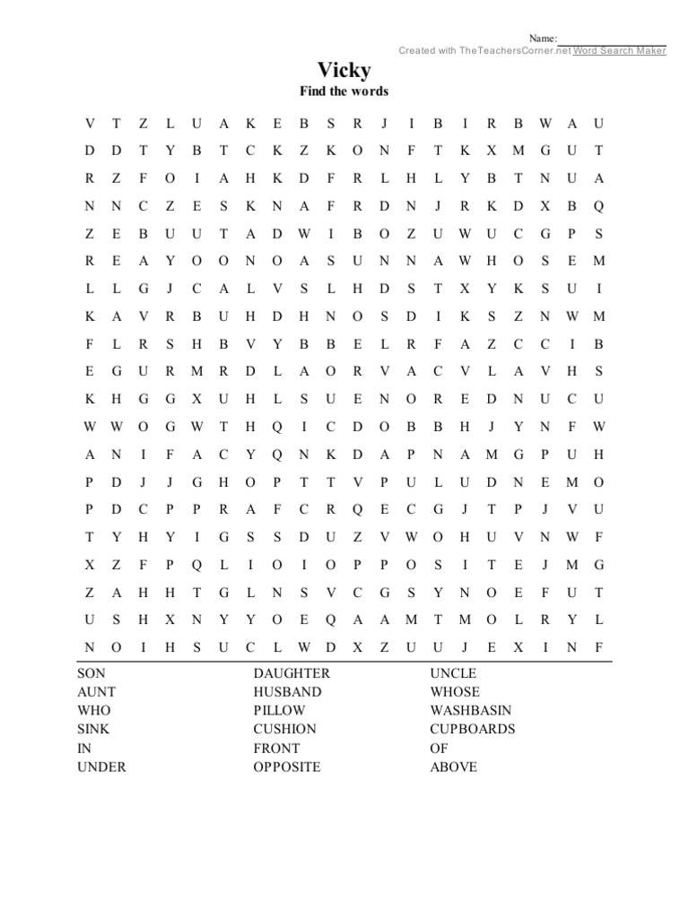 Vicky: Find The Words | PDF