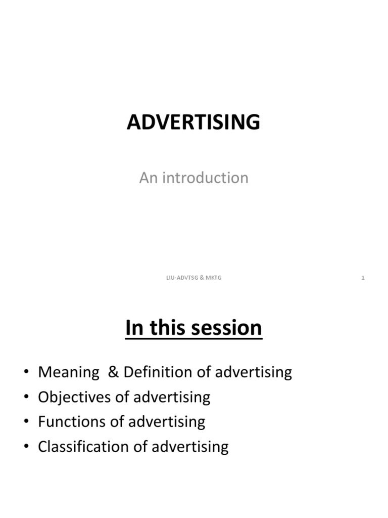 Advertising Intro | PDF | Advertising | Sales