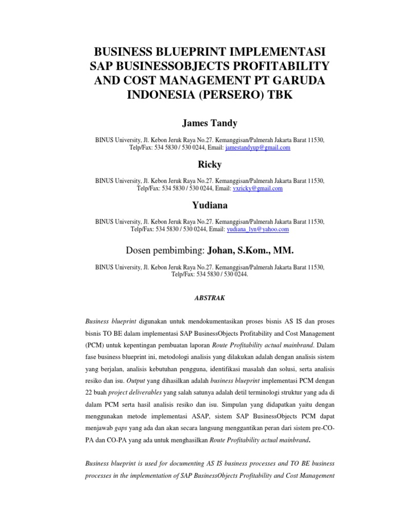 Blueprint Implementasi SAP PCM Garuda | PDF