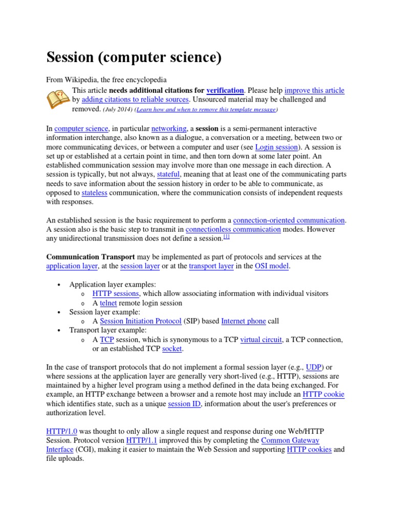 Session (Computer Science) : Verification | PDF | Http Cookie | Hypertext Transfer Protocol