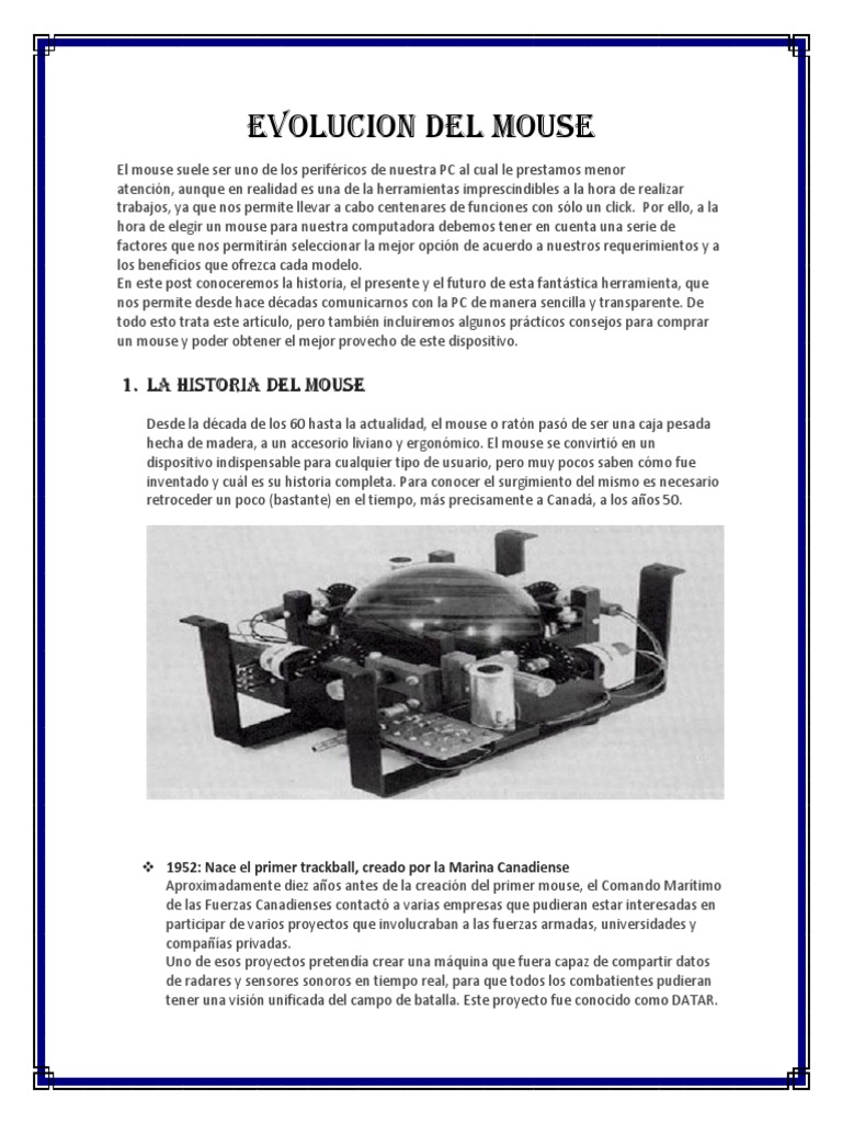 Evolucion Del Mouse | PDF | Informática | Equipo de oficina