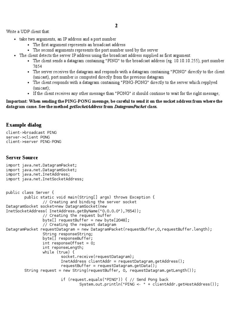 Test 2 | PDF | Port (Computer Networking) | Network Socket