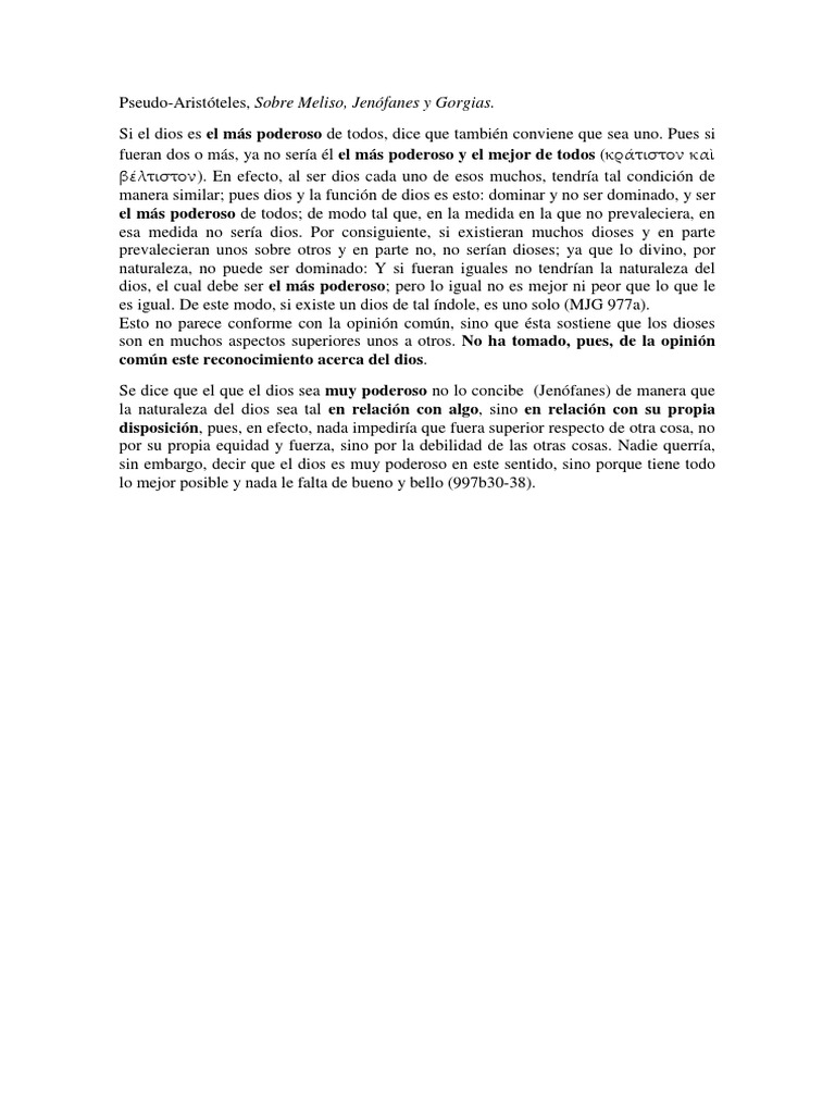 Monoteísmo de Jenófanes | PDF | Filosofía