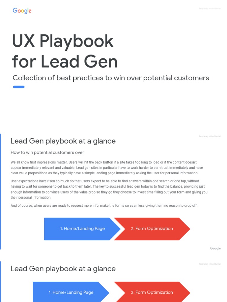 Leadgen Ux Playbook | PDF | Computing | Computing And Information Technology
