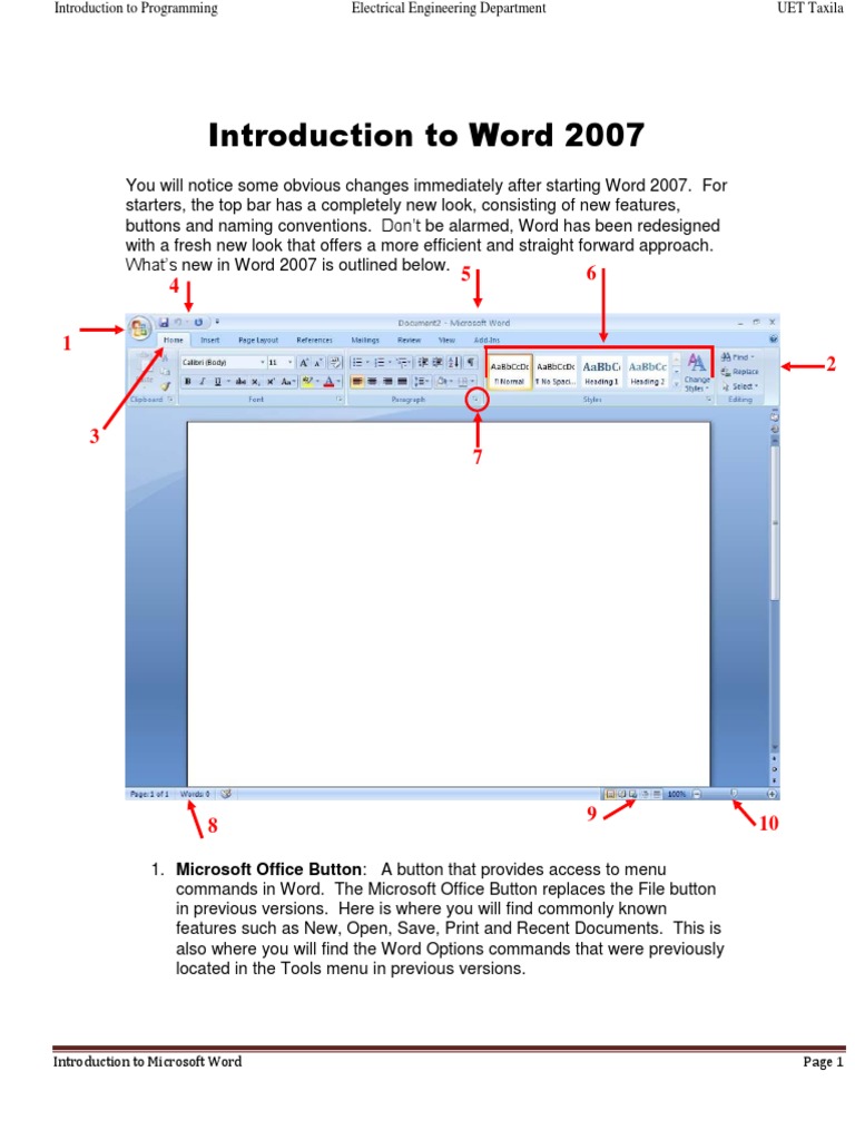 Word 2007 | Download Free PDF | Microsoft Word | Tab (Gui)