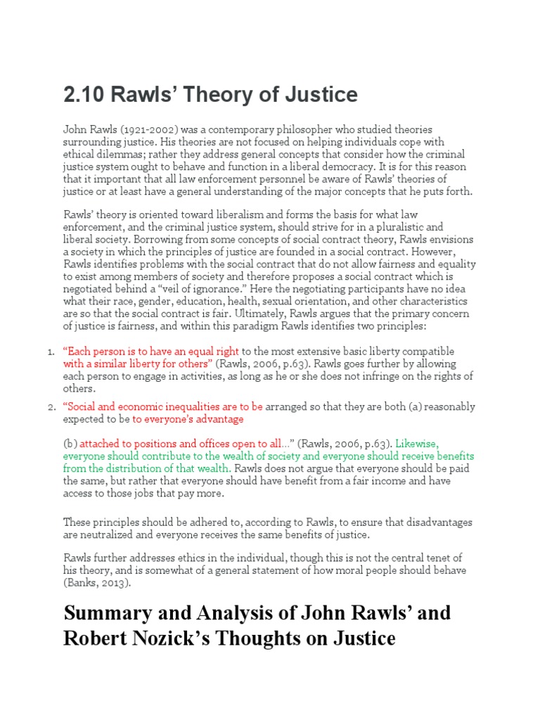 Rawls Theory of Justice | PDF | John Rawls | Justice