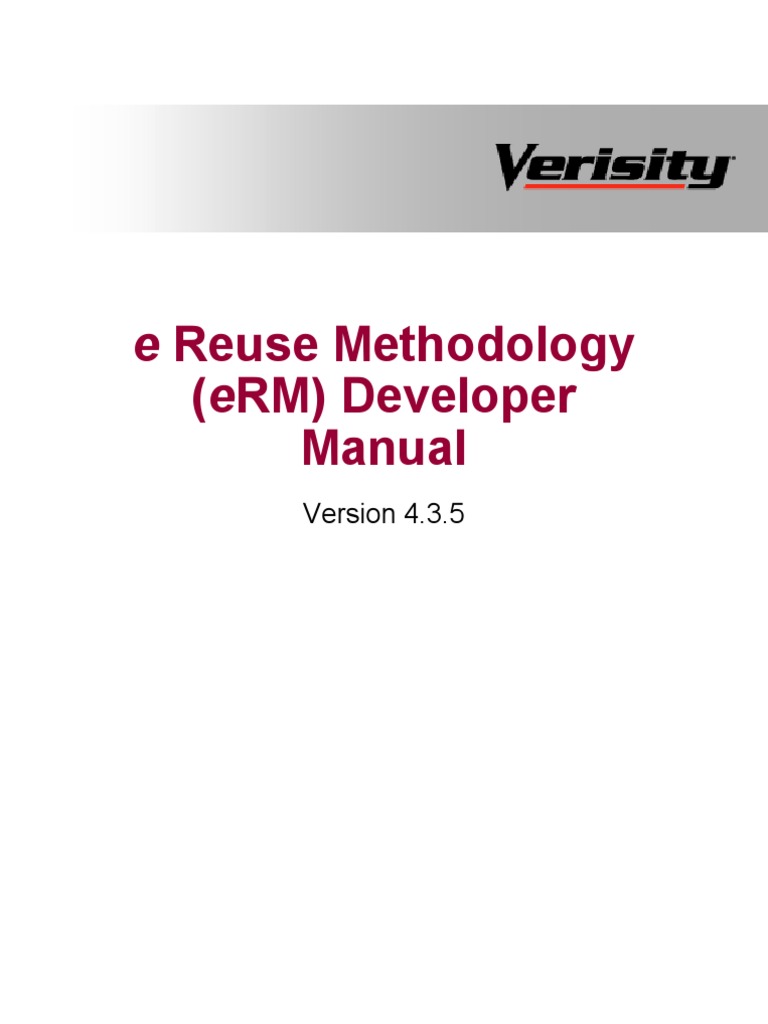 Specman e Reuse Methodology - Developer's Manual | PDF | Verification ...
