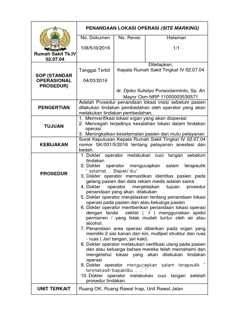Sop Site Marking | PDF