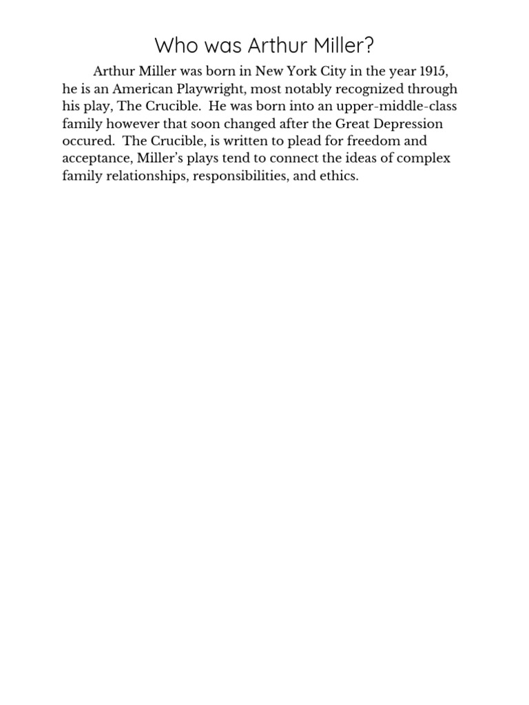 Arthur Miller 1 | PDF