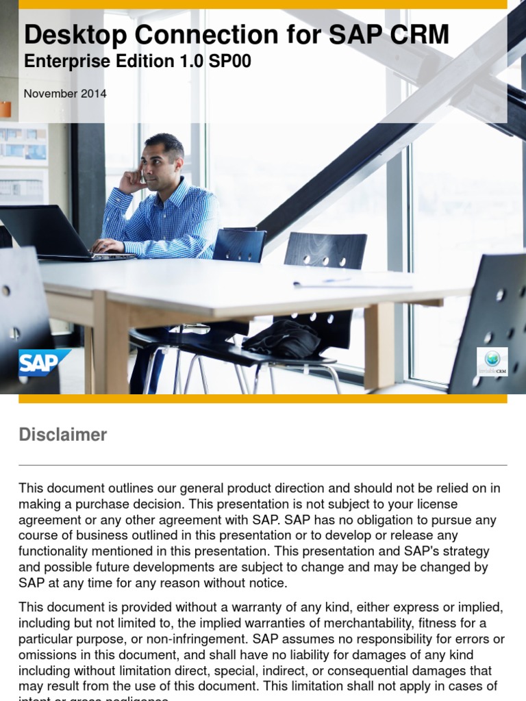 Desktop Connection For SAP CRM, Enterprise Edition 1.0 SP00 | Download ...