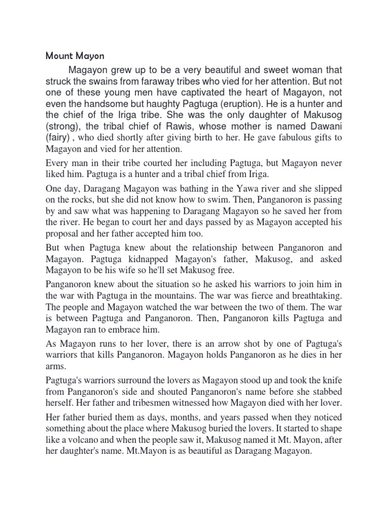 Mount Mayon | PDF | Mythology | Traditional Stories