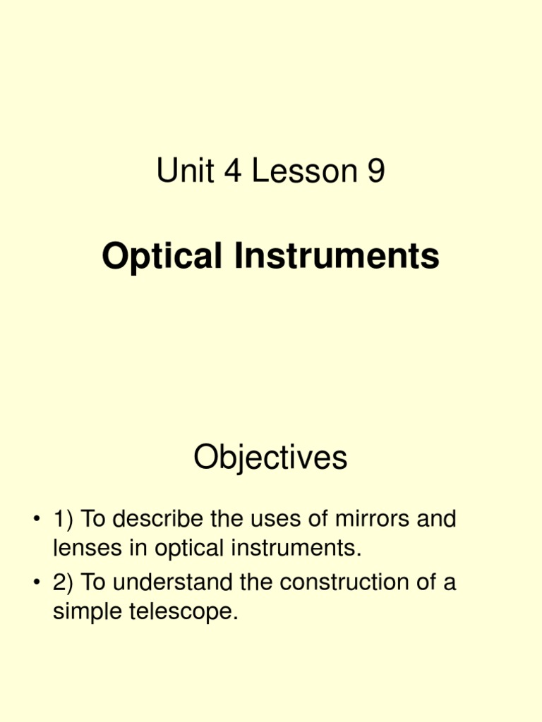 Optical Instruments: Mirrors & Lenses | PDF