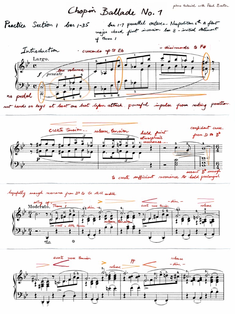Chopin Ballade No.1 - Hand-Notated Score by P. Barton PDF | PDF