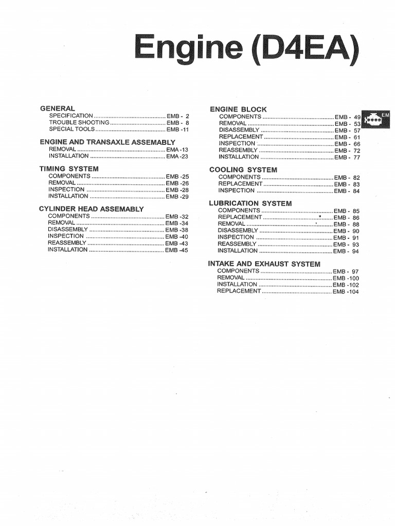 EMB Engine D4EA PDF | PDF