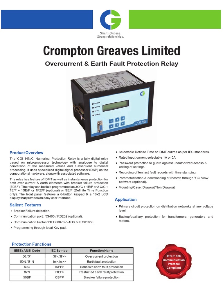 OC& Earth Fault RelayEnglish PDF | PDF | Relay | C (Programming Language)