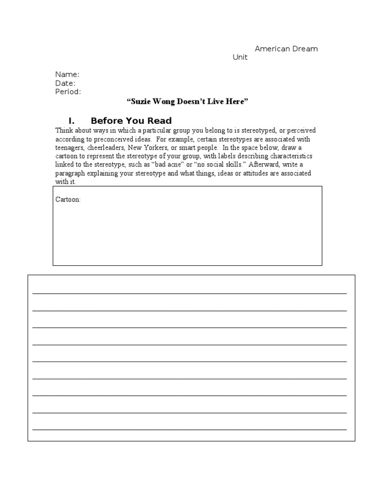 American Dream Unit Suzie Wong | PDF | Stereotypes | Essays