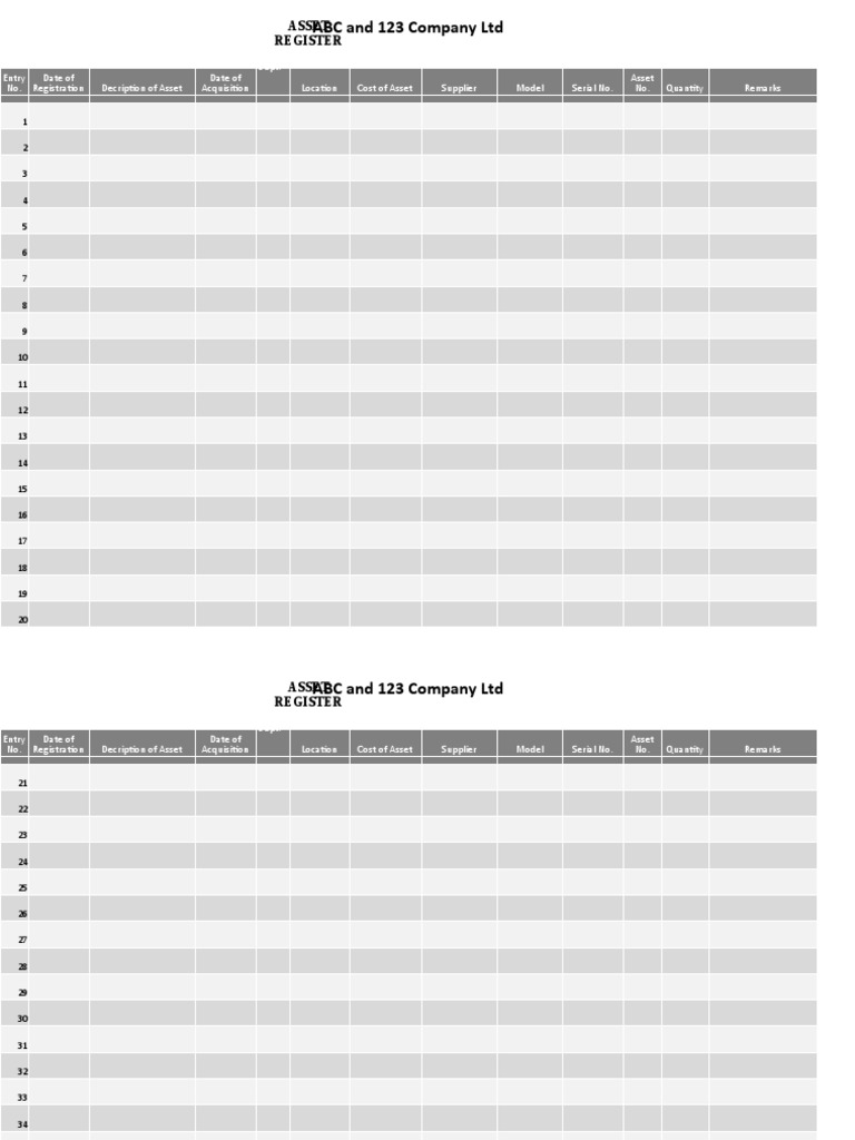 Asset Register | PDF | Business | Computing And Information Technology