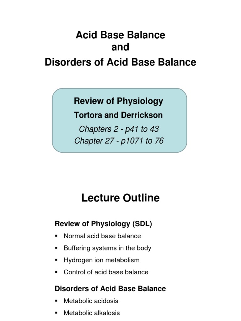 Disorders of Acid Base Balance | PDF | Buffer Solution | Homeostasis