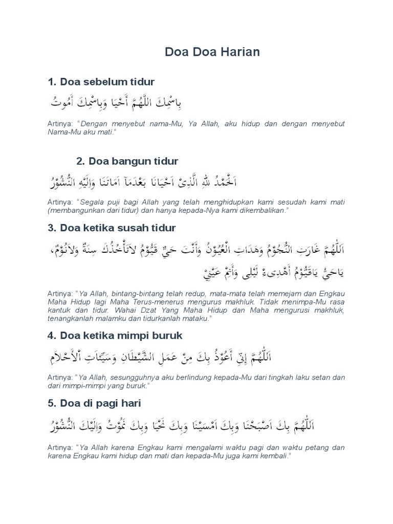 Doa Doa Harian | PDF
