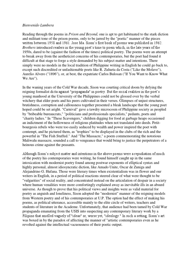 41257357 Bienvenido Lumbera | Poetry | Fiction & Literature | Free 30 ...