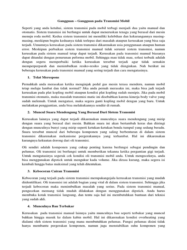 Gangguan Transmisi | PDF