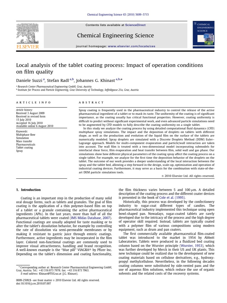 Analysis of The Tablet Coating Process | PDF | Tablet (Pharmacy ...