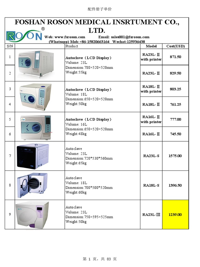 ROSON Dental Accessories Price List-2019 | PDF | Light Emitting Diode ...