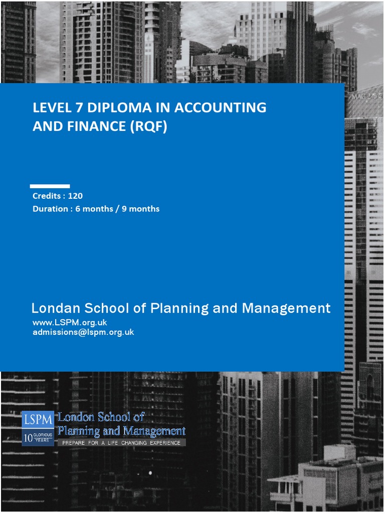 Level 7 Diploma in Accounting & Finance | PDF | Governance | Futures ...
