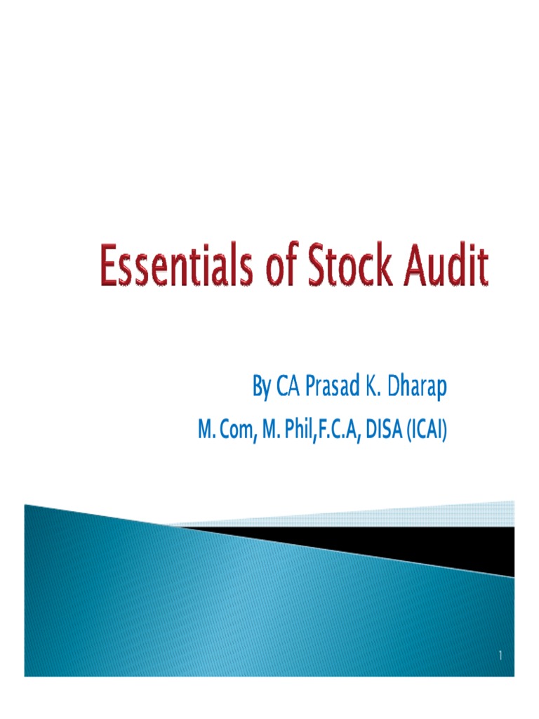 Stock Audit Presentation | Download Free PDF | Inventory | Audit