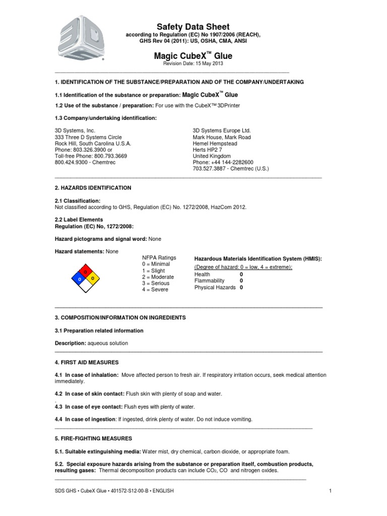 Cube Cubex Sds Pla English | PDF | Carbon Dioxide | Ventilation ...