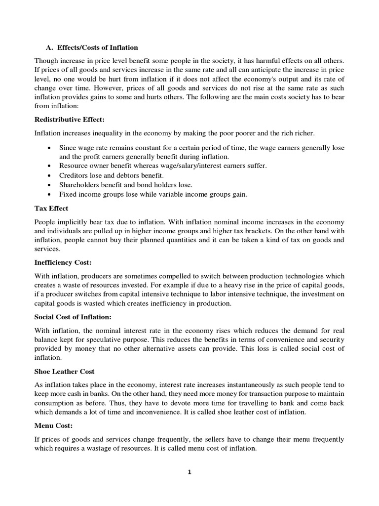 Effects of Inflation | PDF | Inflation | Taxes