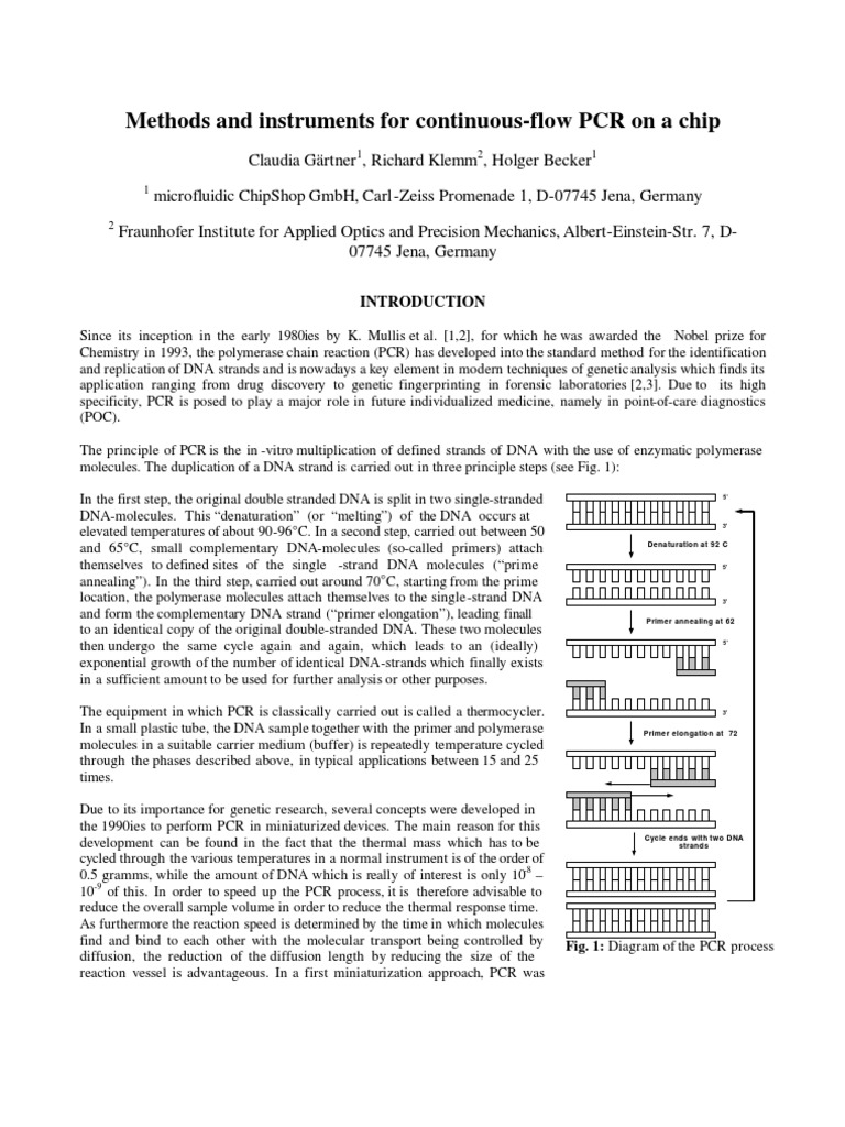 Methods and Instruments For Continuous-Flow PCR On A Chip: Fig. 1 ...