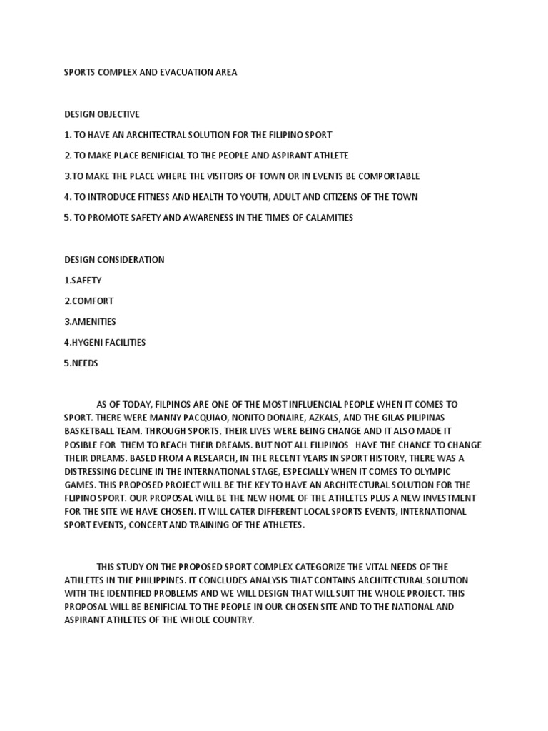 Sports Complex and Evacuation Area | PDF | Emergency Evacuation ...