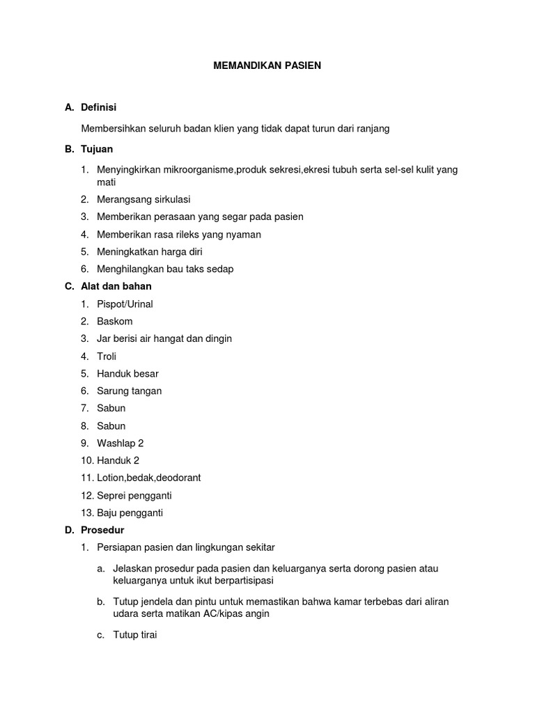 Osce Memandikan Pasien | PDF