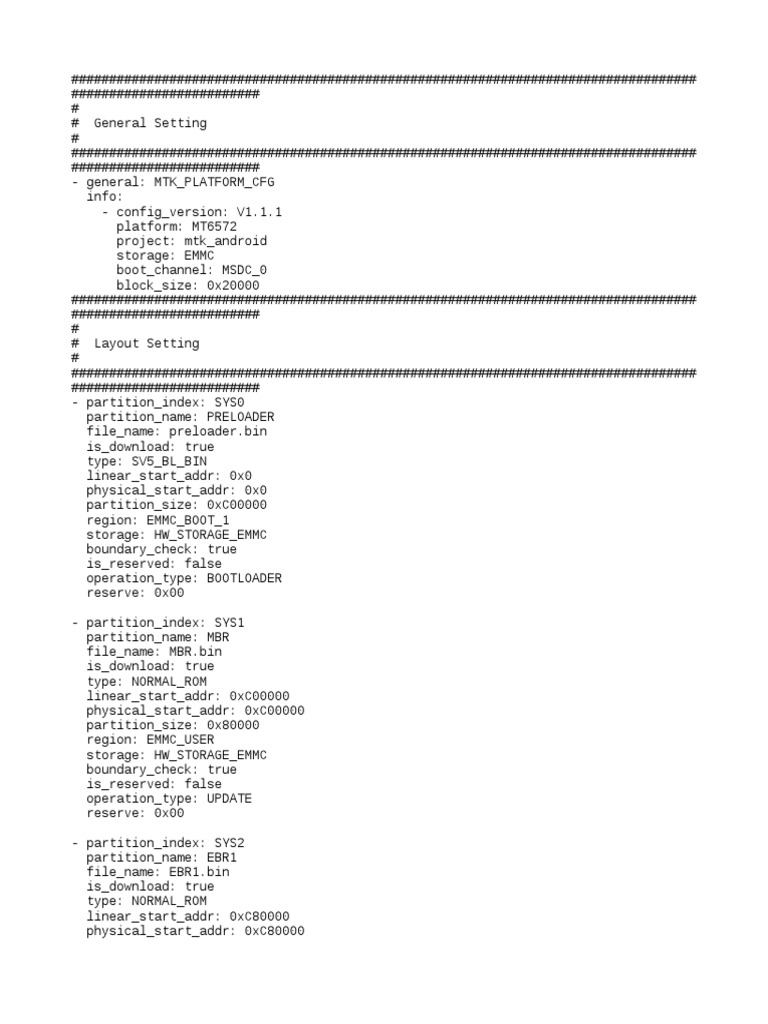MT6572 Android Scatter | PDF | Embedded Linux Distributions | System Software