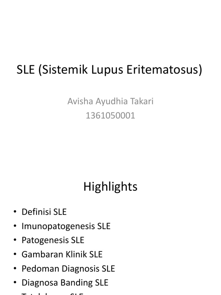 SLE (Sistemik Lupus Eritematosus) | PDF