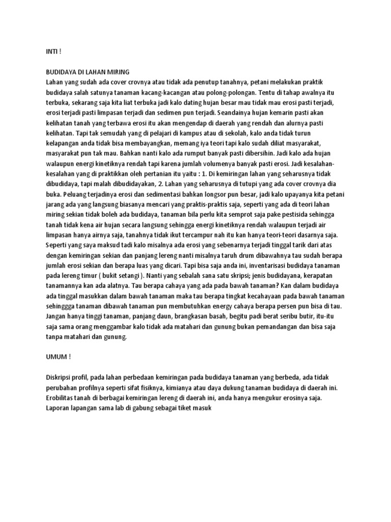 Budidaya di Lahan Miring | PDF