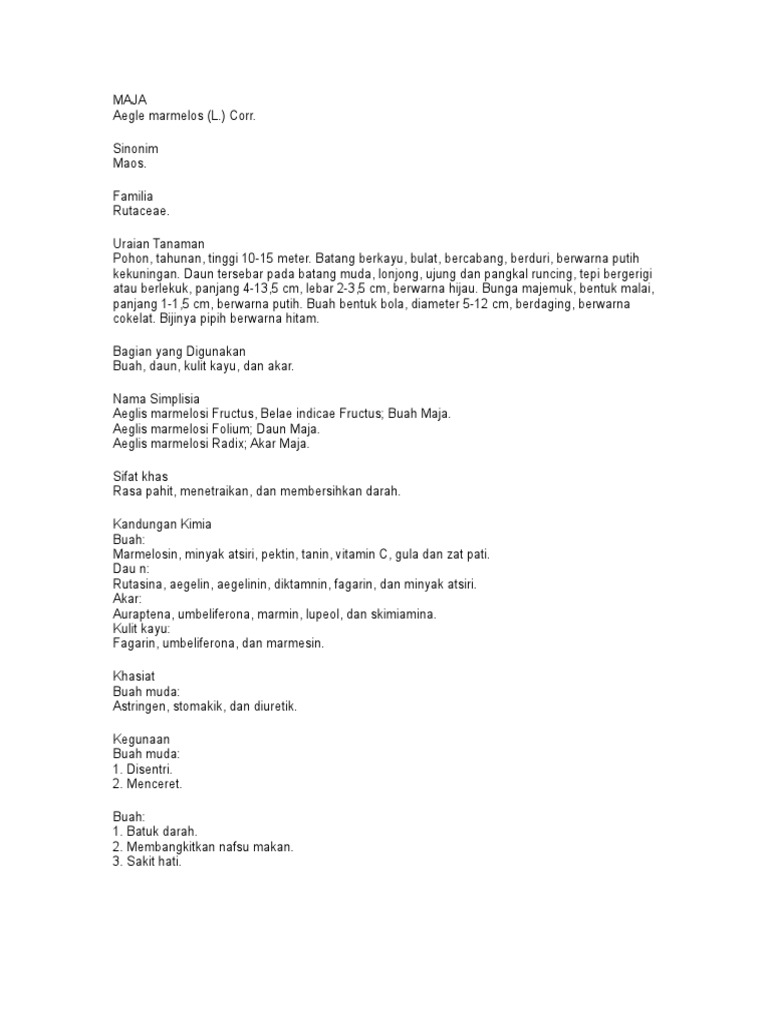 Daftar Nama-Nama Simplisia | PDF