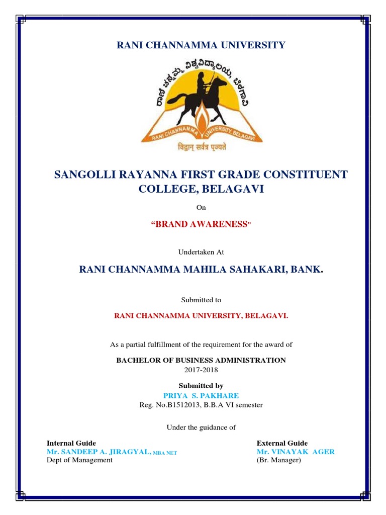 Sangolli Rayanna First Grade Constituent College, Belagavi: Rani Channamma University | PDF ...
