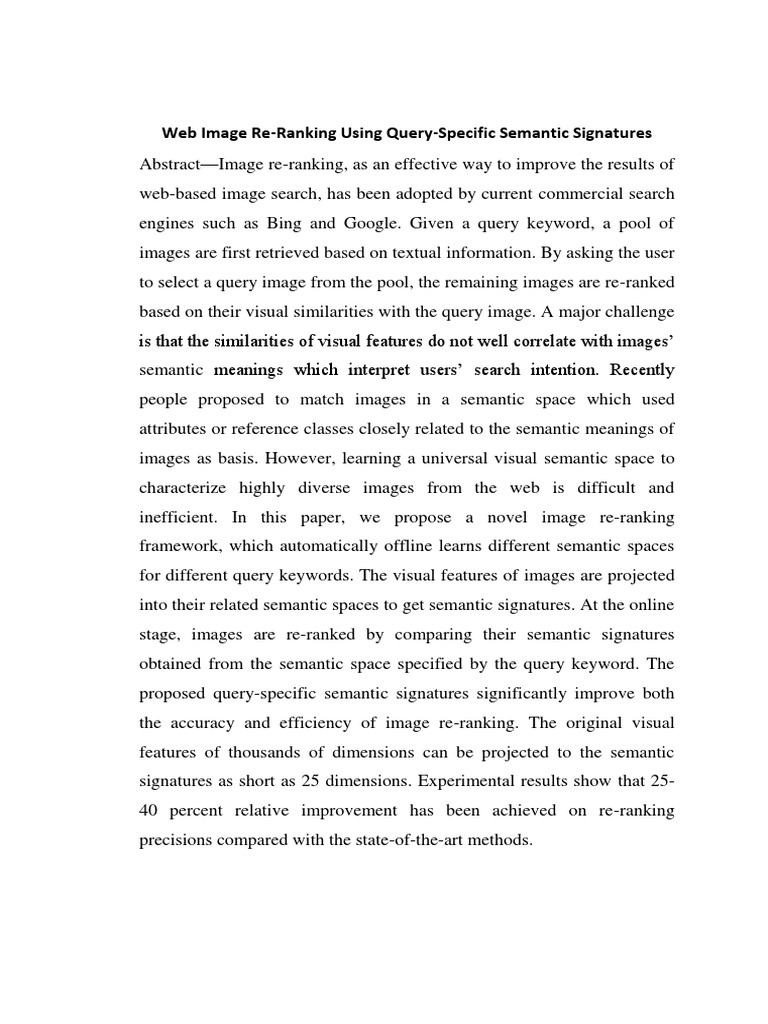 Web Image Re-Ranking Using Query-Specific Semantic Signatures | PDF ...