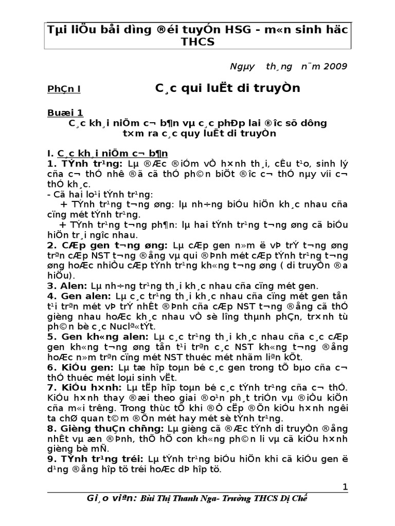 Giao An Boi Duong Hoc Sinh Gioi Sinh 9 | PDF