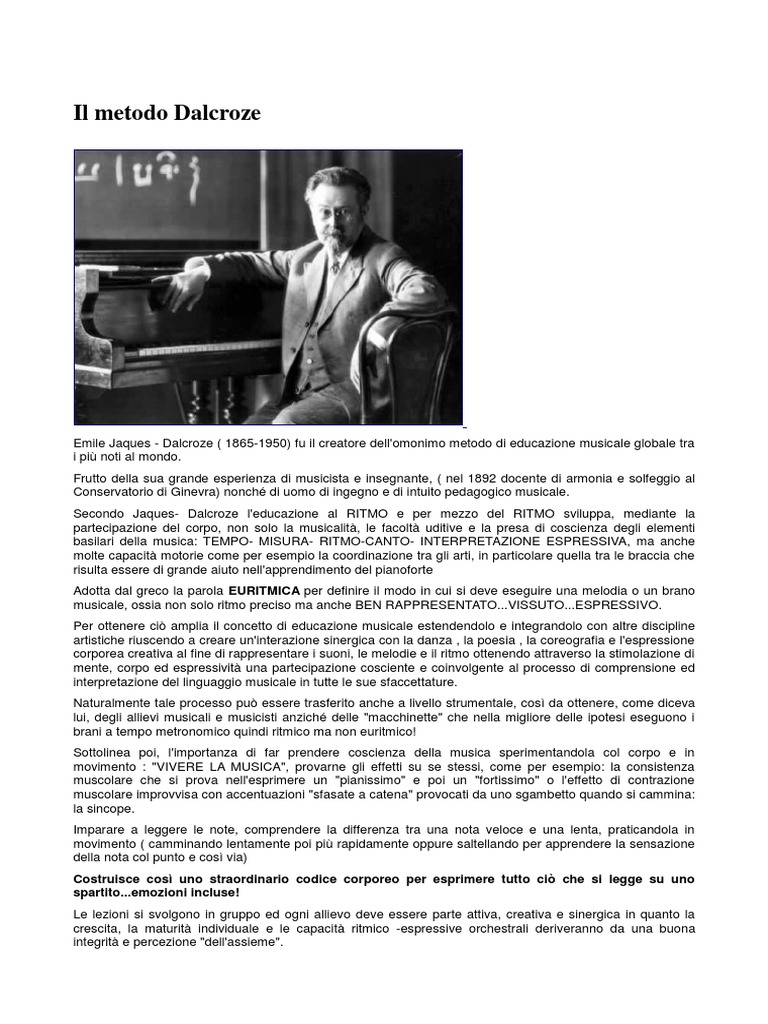 Il Metodo Dalcroze | PDF